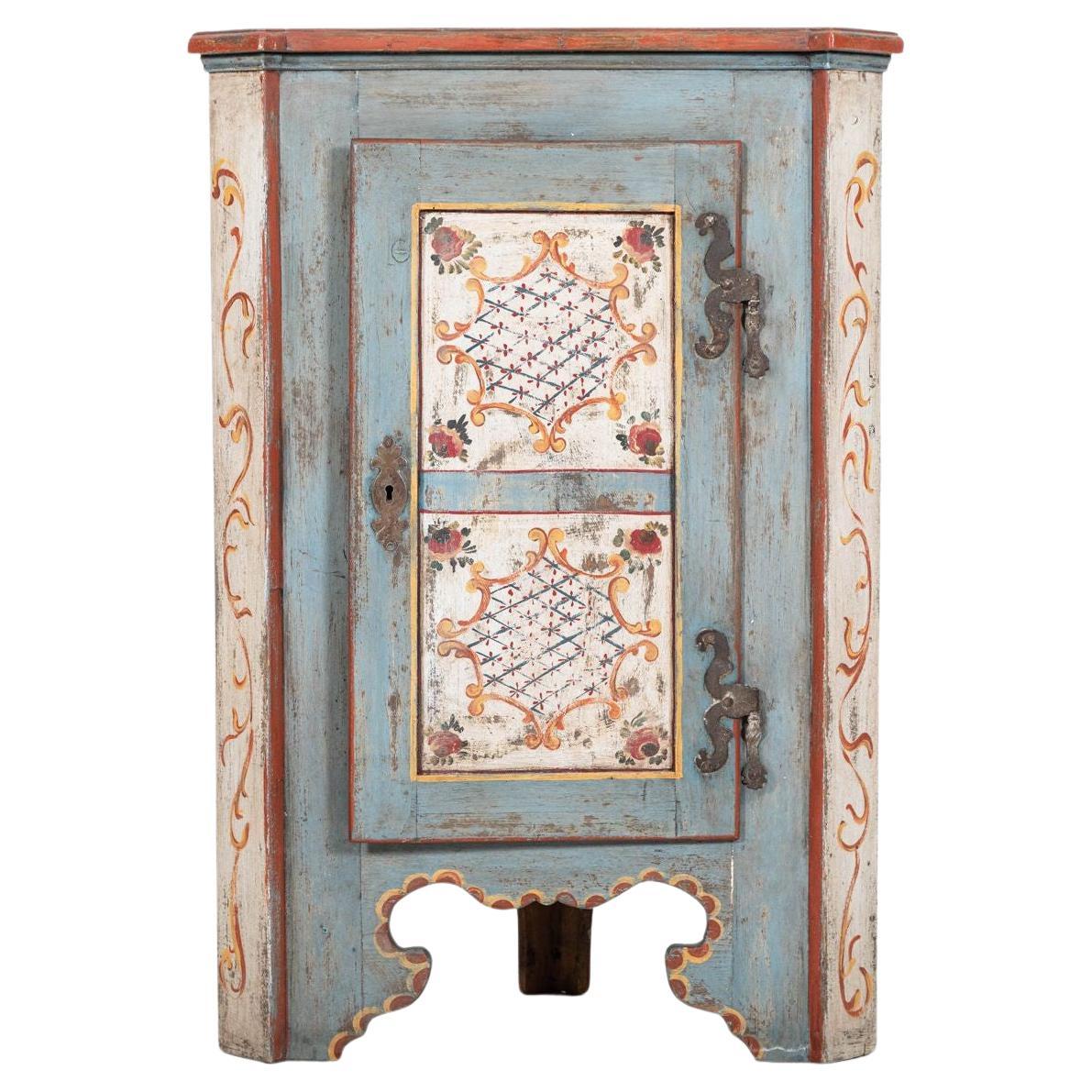 19thc Hand Painted Italian Corner Cabinet at 1stDibs