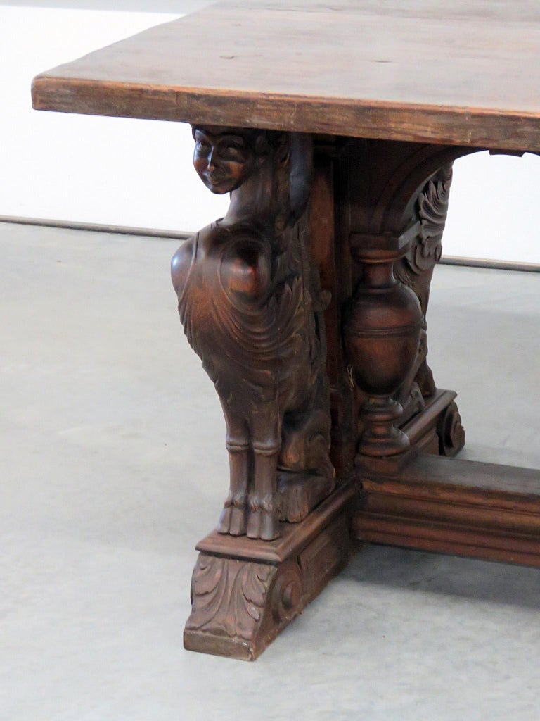 19th Century Renaissance Style Winged Griffin Dining Table For Sale at ...