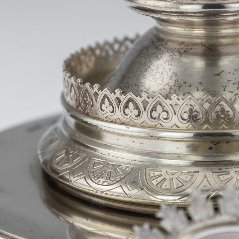 19th Century Russian Pan-Slavic Solid Silver Tazza, Khlebnikov, circa ...