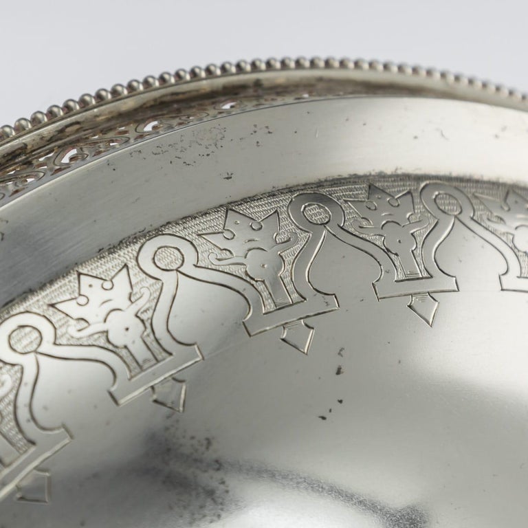 19th Century Russian Pan-Slavic Solid Silver Tazza, Khlebnikov, circa ...
