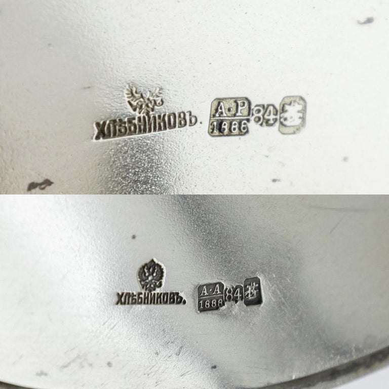 19th Century Russian Pan-Slavic Solid Silver Tazza, Khlebnikov, circa ...