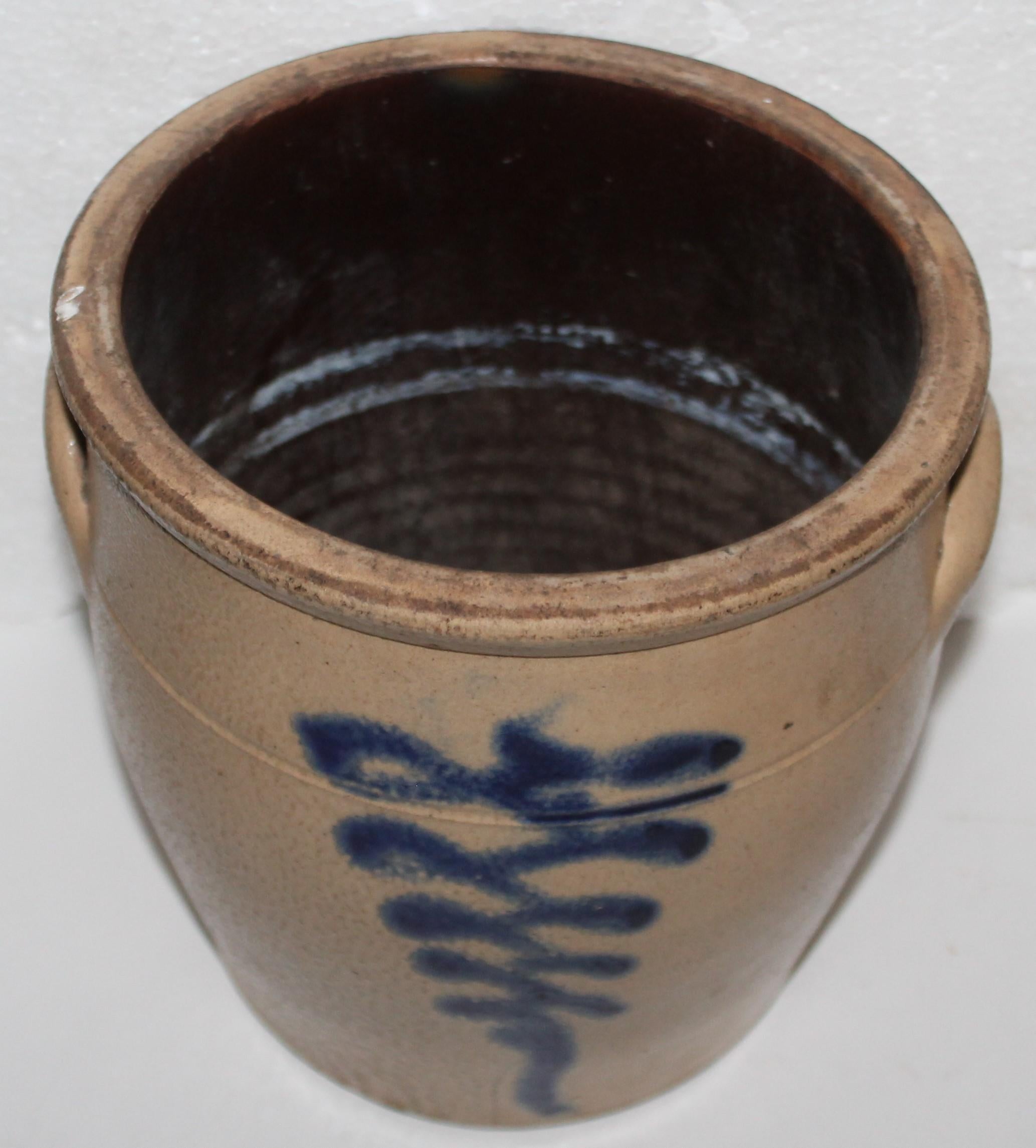 19th Century Salt Glaze Double Handled Crock at 1stDibs