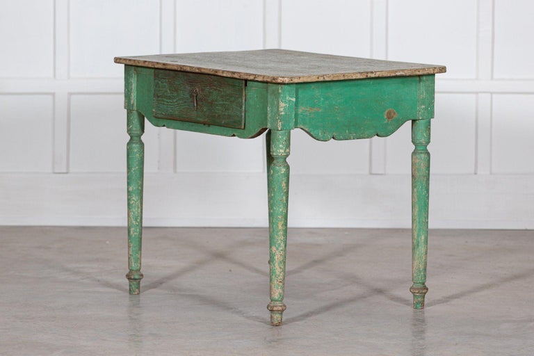 19thC Scandinavian Green Painted Table / Desk For Sale at 1stDibs