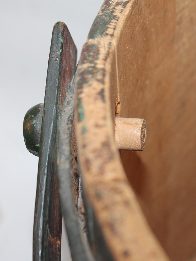 19th Century Set of 2 Original Green Painted Firkins at 1stDibs