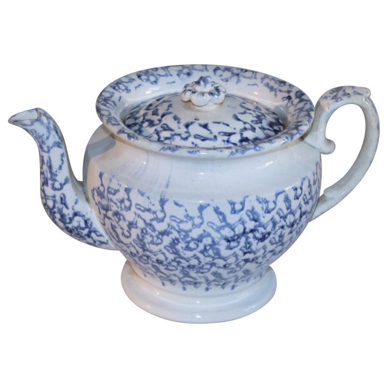 19Thc Spatter Ware Tea Pot For Sale at 1stDibs