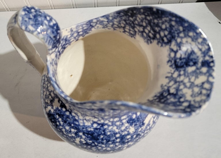 19Thc Sponge /Spatter Ware Water Pitcher For Sale at 1stDibs