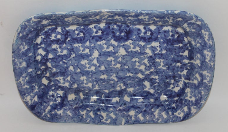 19th Century Sponge Ware Platters, Collection of Four For Sale at 1stDibs