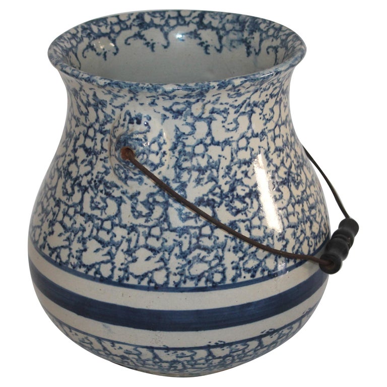 19th Century Sponge Ware Slop Bucket with Original Wire Handle For Sale ...