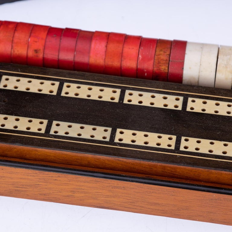 19thC Victorian Burr Walnut Games Compendium, Cards and Board Games, c ...