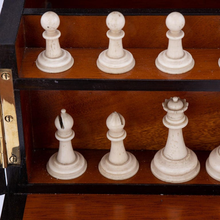19thC Victorian Burr Walnut Games Compendium, Cards and Board Games, c ...