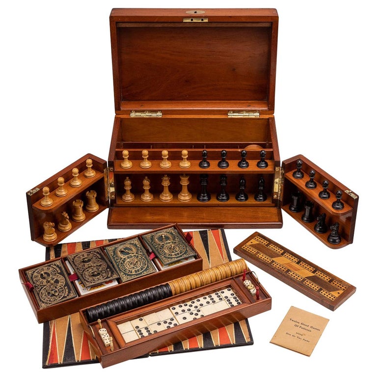 Victorian Mahogany Games Compendium, Cards and Board Games, circa 1890 ...
