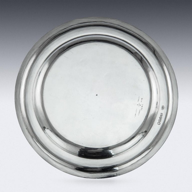 19thc Victorian Solid Silver 12 Dinner Plates by John Samuel Hunt ...