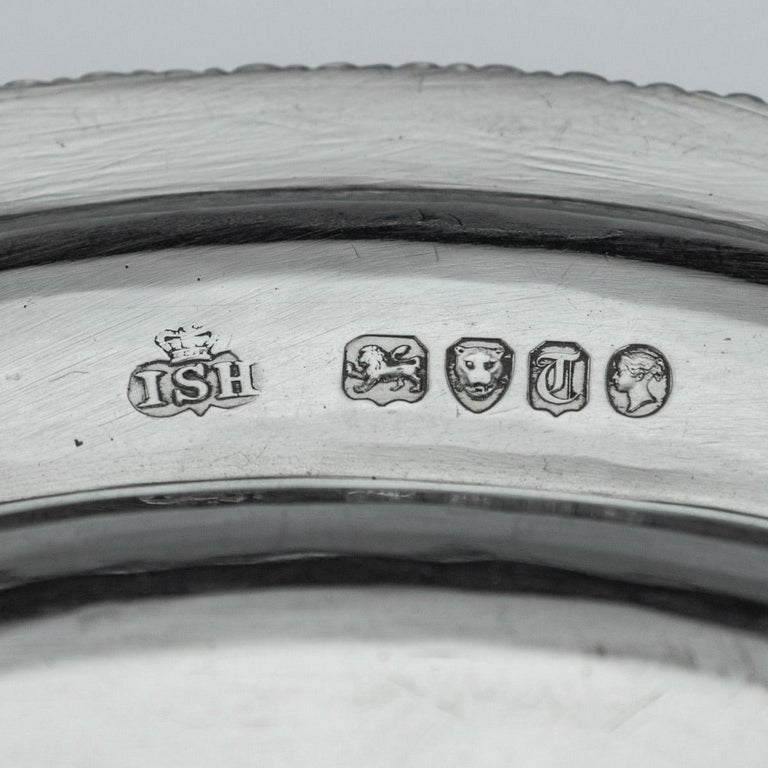 19thc Victorian Solid Silver 12 Dinner Plates by John Samuel Hunt ...