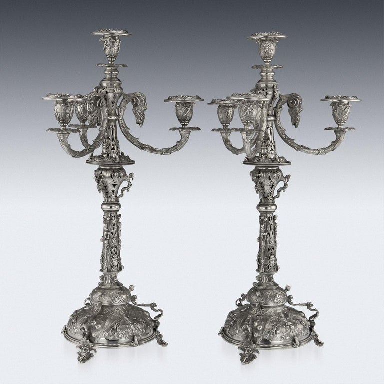 Victorian Solid Silver Set of Four Candelabras, Macrae, circa 1872-1873 ...