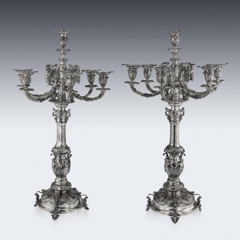 Victorian Solid Silver Set of Four Candelabras, Macrae, circa 1872-1873 ...