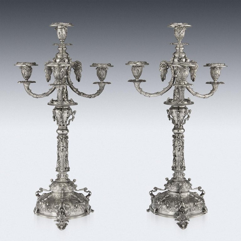 Victorian Solid Silver Set of Four Candelabras, Macrae, circa 1872-1873 ...