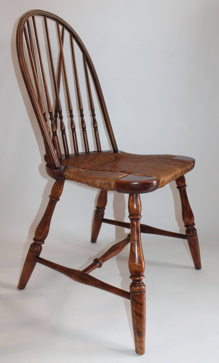19th Century Windsor Brace Back Chairs, Pair at 1stDibs