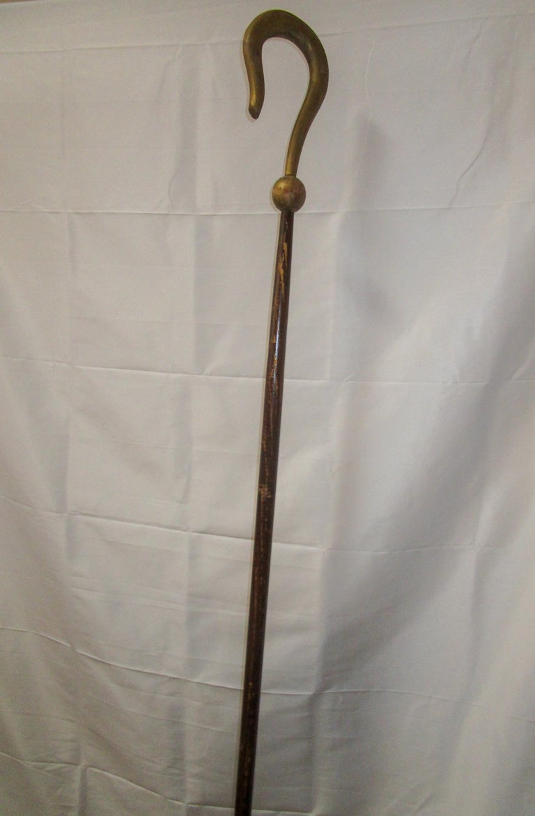 19th c Wooden Ceremonial Fraternal Masonic Crook and Metal Spear on ...