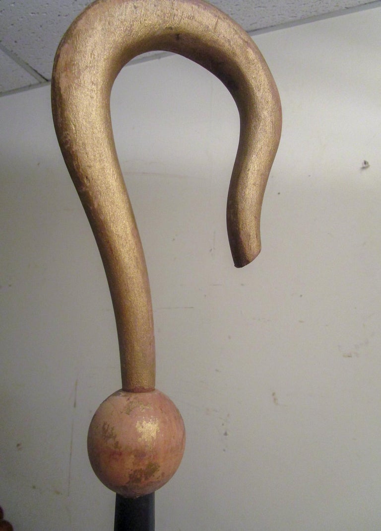 19th c Wooden Ceremonial Fraternal Masonic Crook and Metal Spear on ...