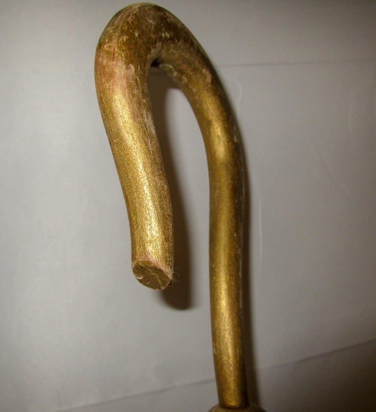 19thc Wooden Ceremonial Fraternal Masonic Painted Crook on Decorative ...