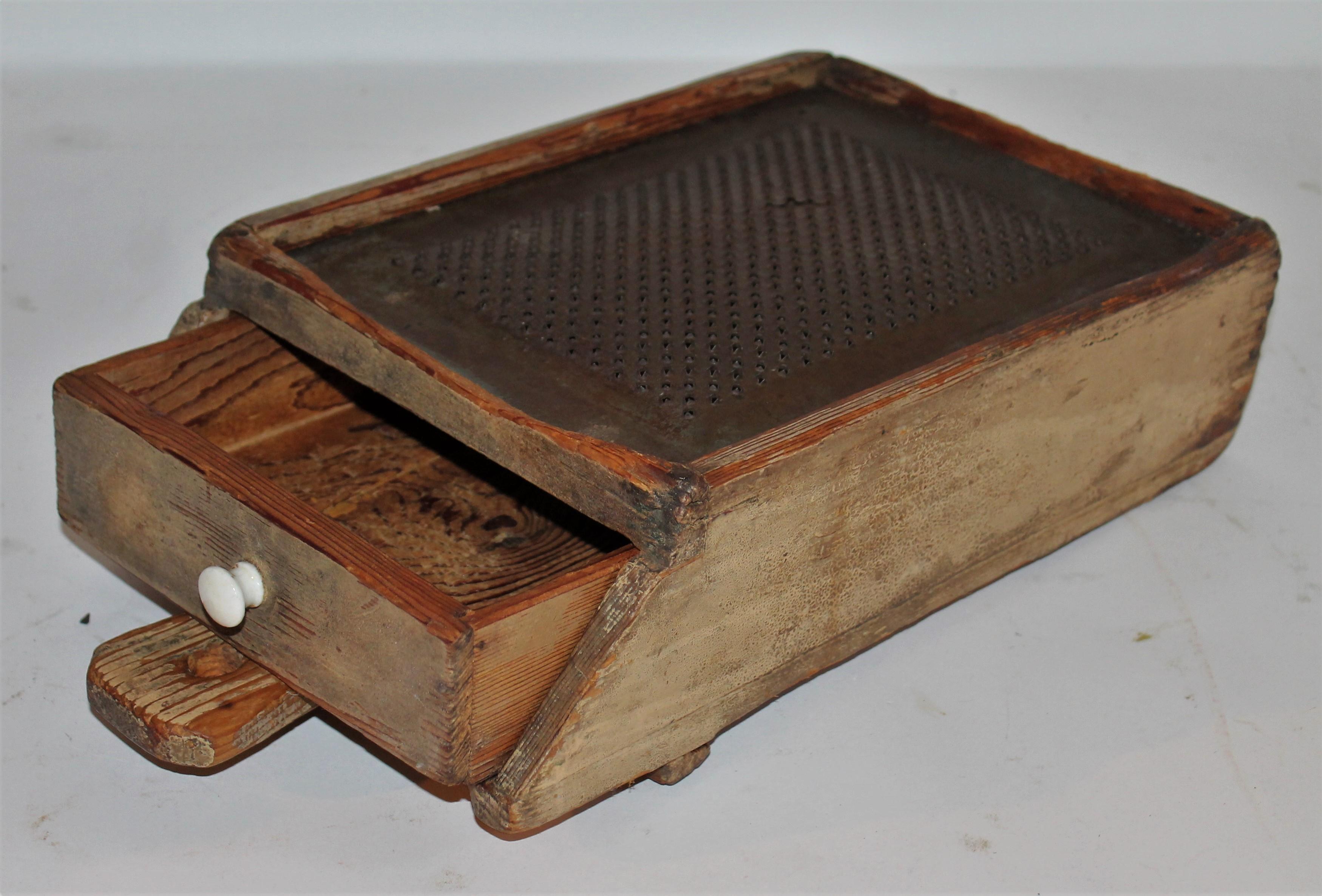 19th Century Wooden Grater with Drawer at 1stDibs