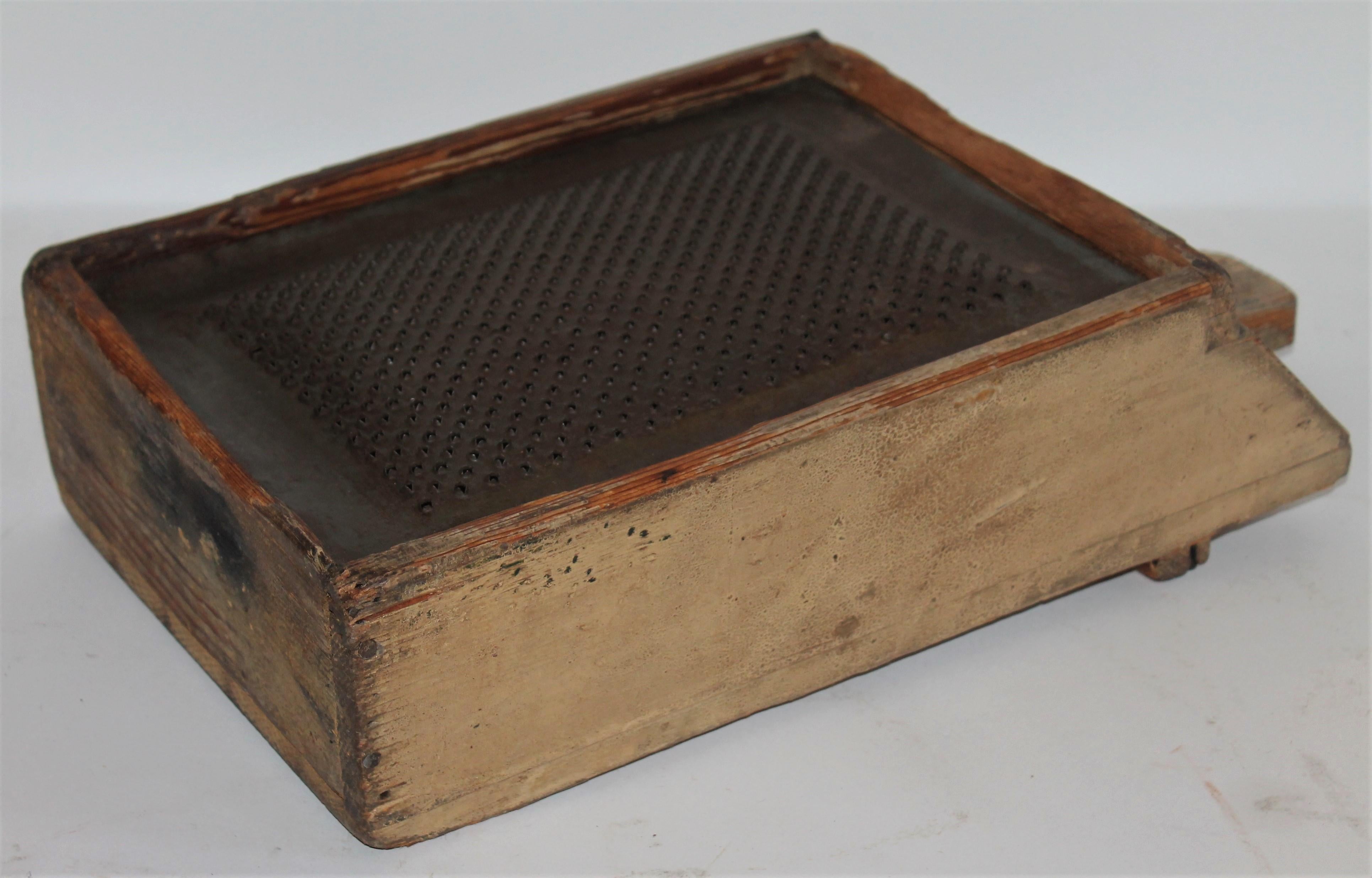 19th Century Wooden Grater with Drawer at 1stDibs