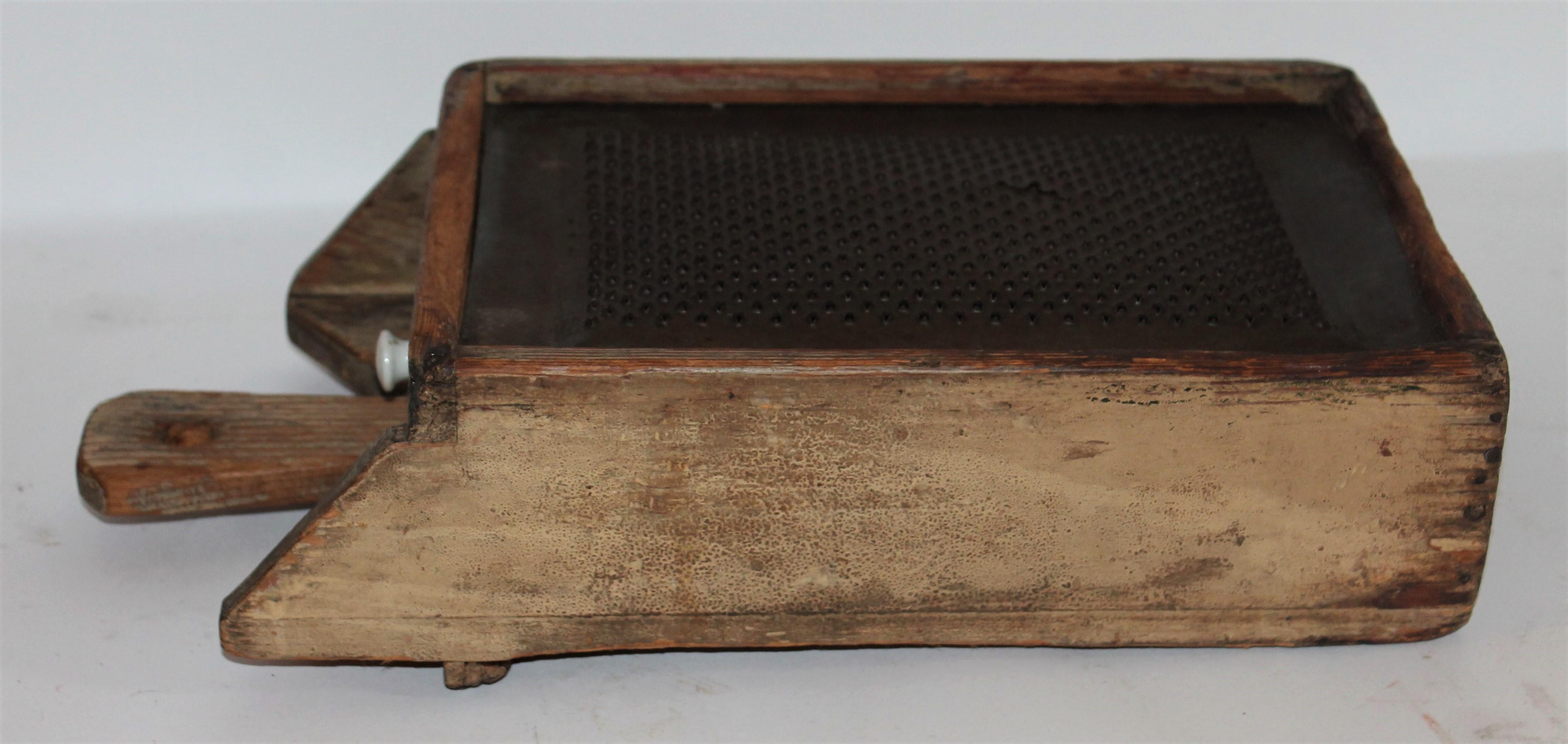 19th Century Wooden Grater with Drawer at 1stDibs