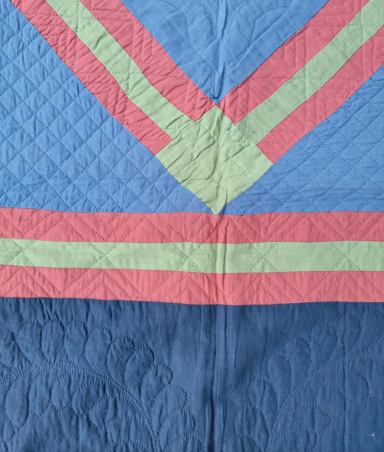19th Century Wool Amish Square in a Square Quilt For Sale at 1stDibs