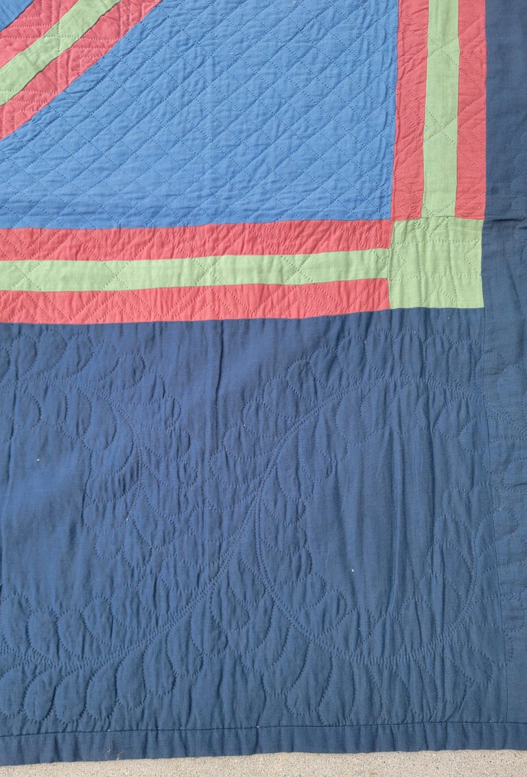 19th Century Wool Amish Square in a Square Quilt For Sale at 1stDibs