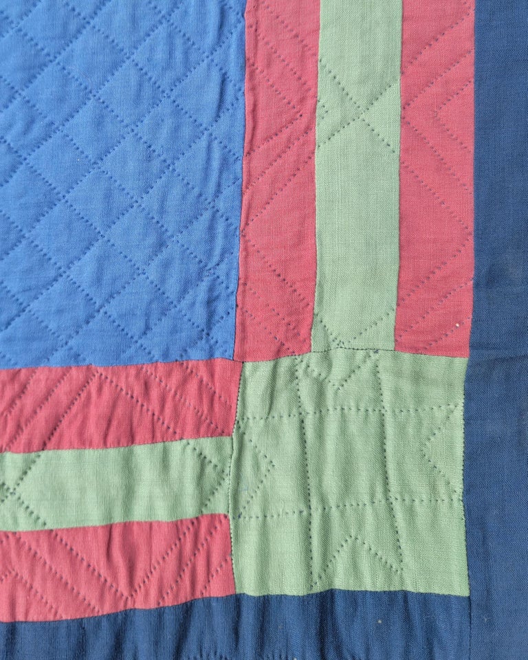19th Century Wool Amish Square in a Square Quilt For Sale at 1stDibs