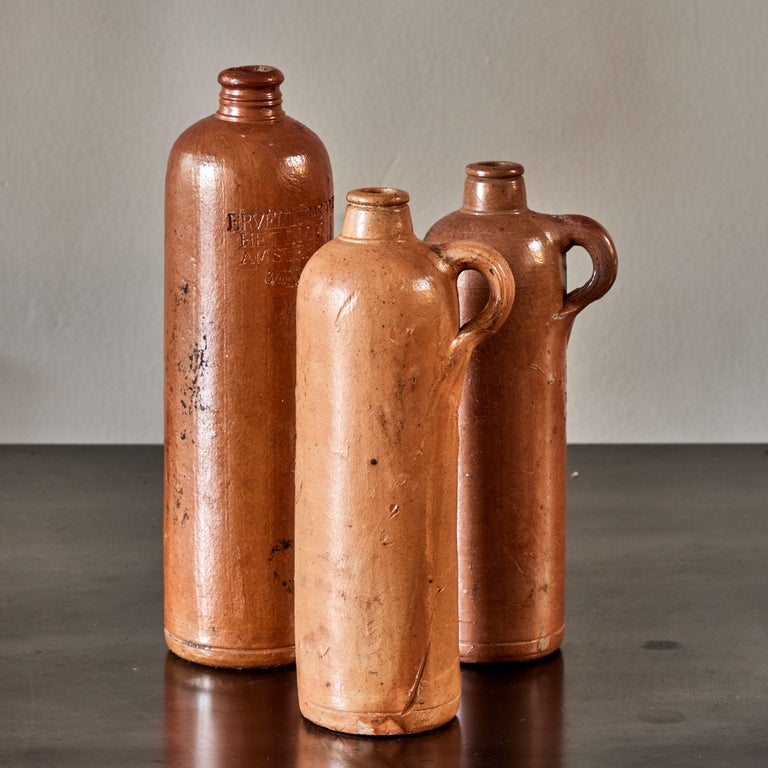 19th Century English Stoneware Bottles For Sale at 1stDibs