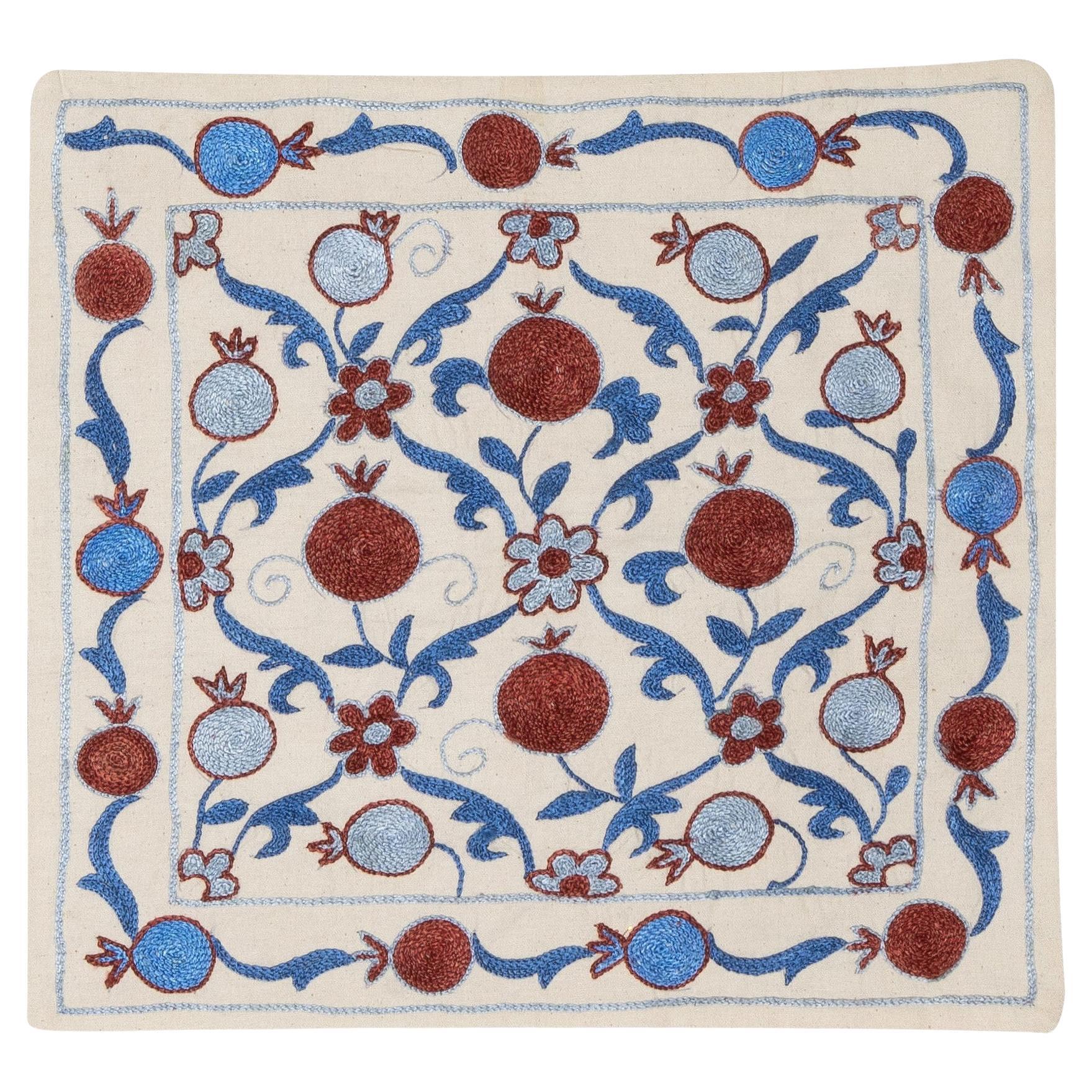 19"x19" Decorative Silk Hand Embroidered Suzani Cushion Cover from ...