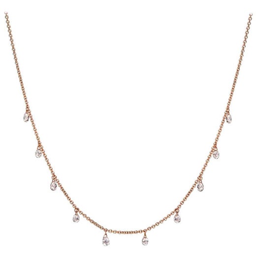 PANIM 15.29 Carat Diamond Briolette and Beads 18 Karat White Gold ...