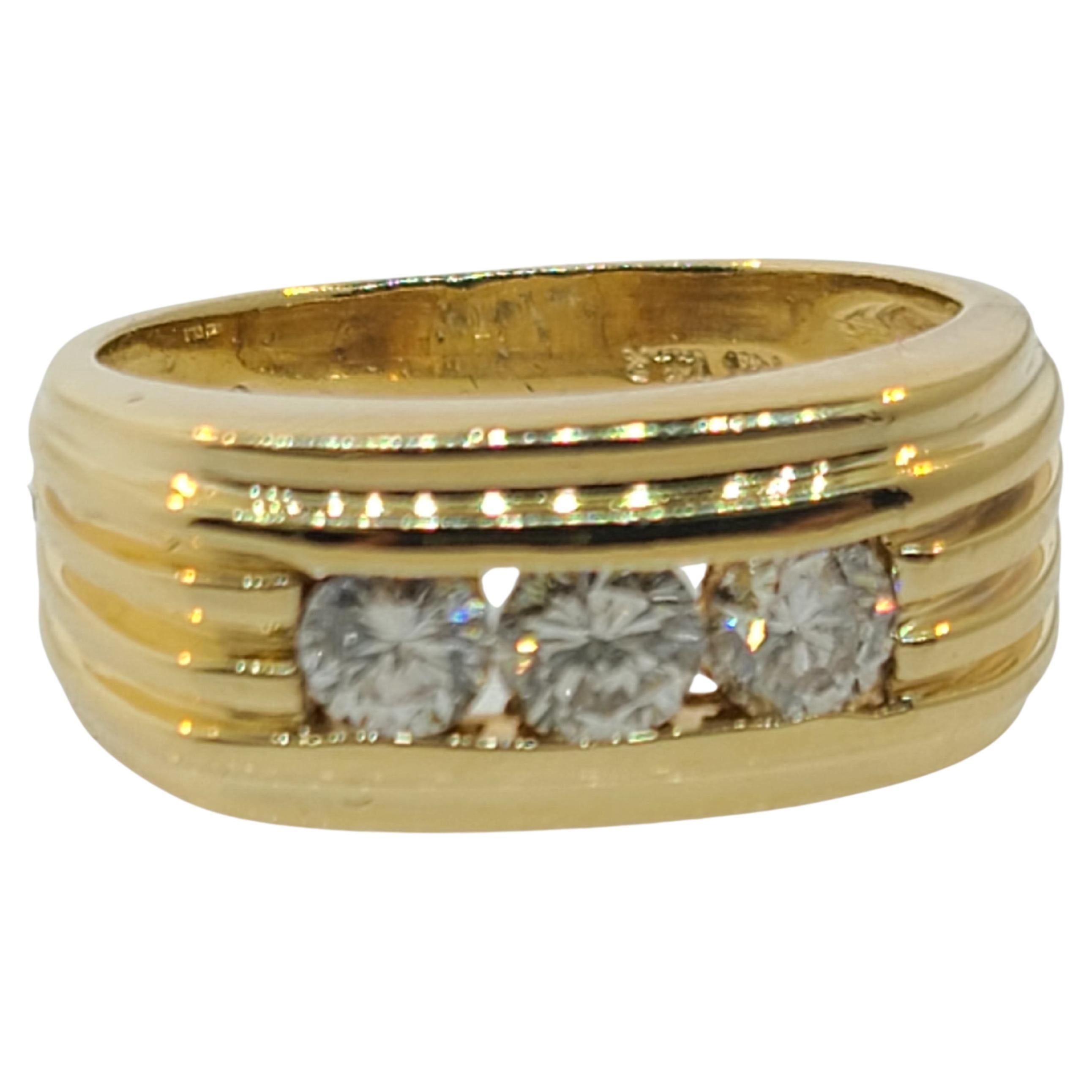 Men’s Diamond Ring Victorian Three Carats at 1stDibs