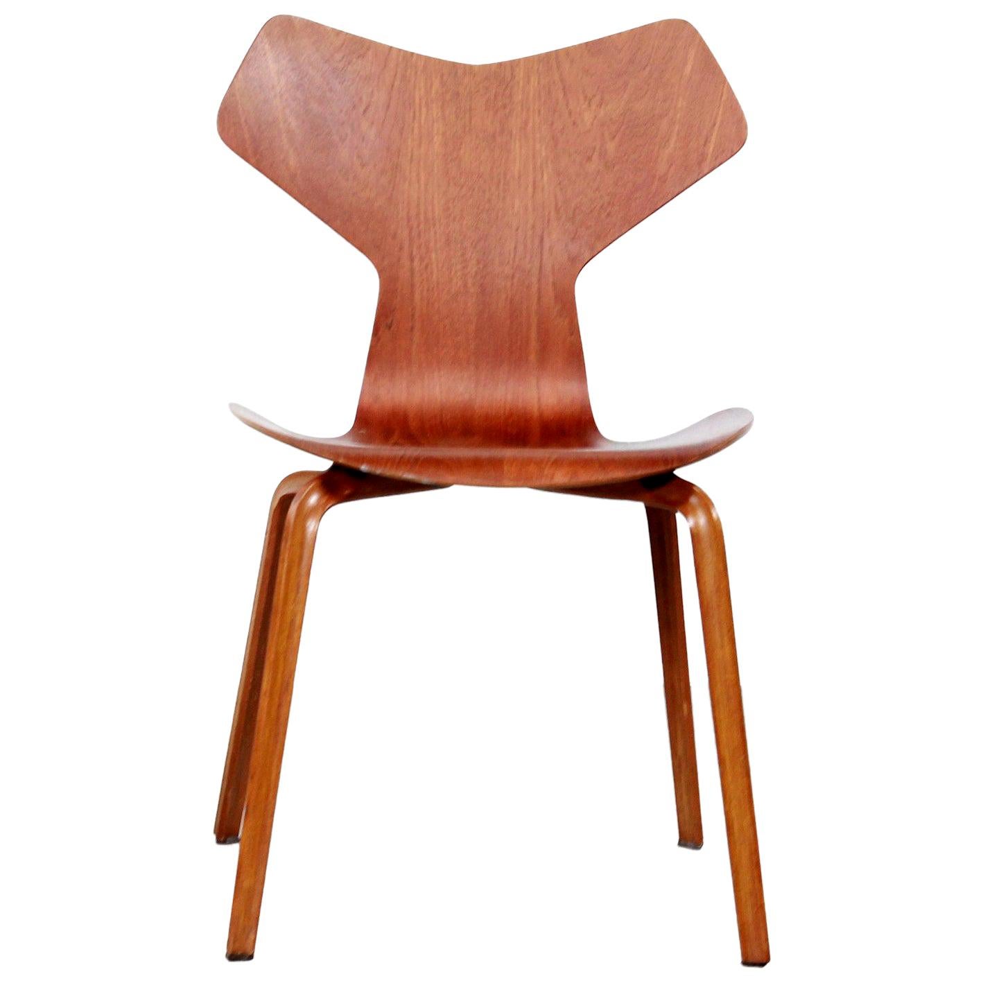1st Generation Teak Grand Prix Chair by Arne Jacobsen, Fritz Hansen ...