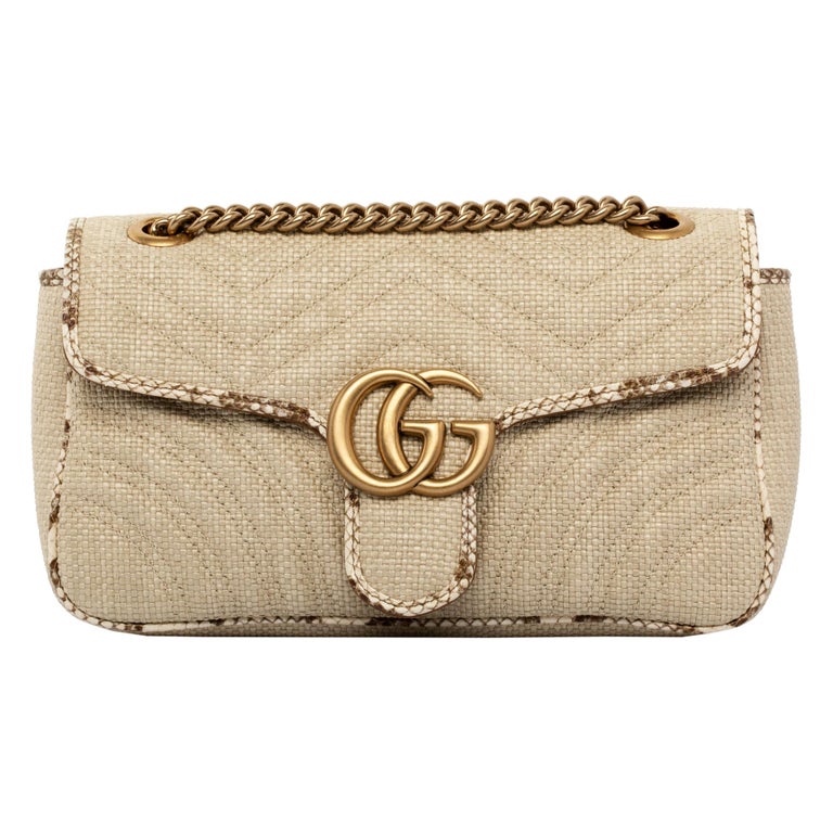 1stdibs Exclusive Gucci GG Marmont Shoulder Bag Braided Wicker and ...