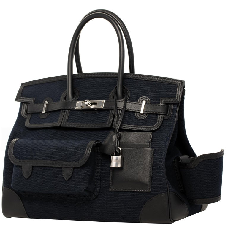 1stdibs Exclusive Hermes Birkin 35cm "Cargo" Blue Marine Swift and ...