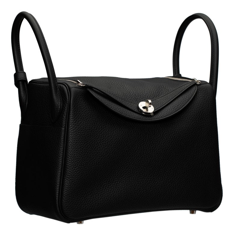1stdibs Exclusive Hermes Lindy 30cm Black Clemence Leather Palladium ...