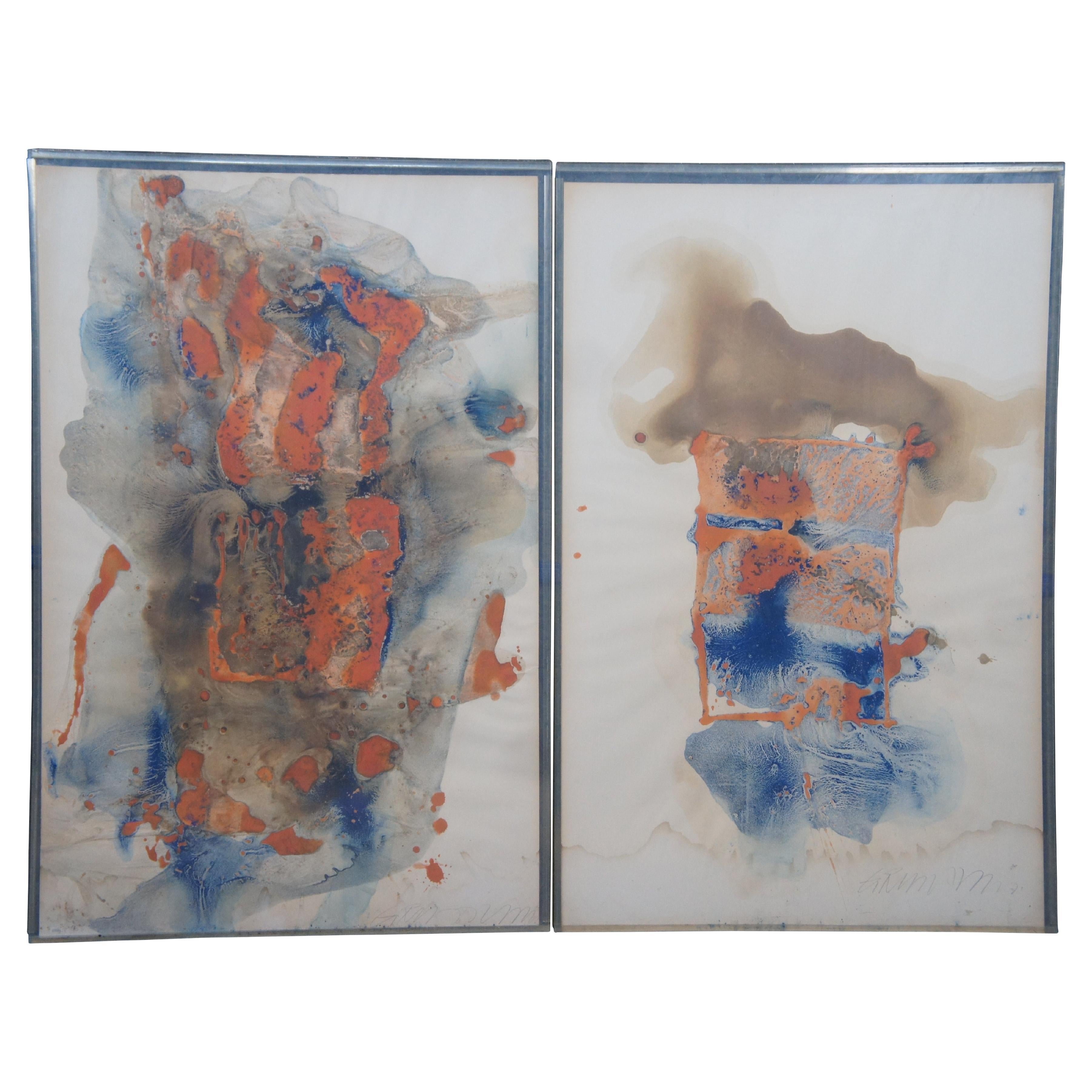 Vintage Gordon R. Richardson Modernist Abstract Watercolor Painting ...