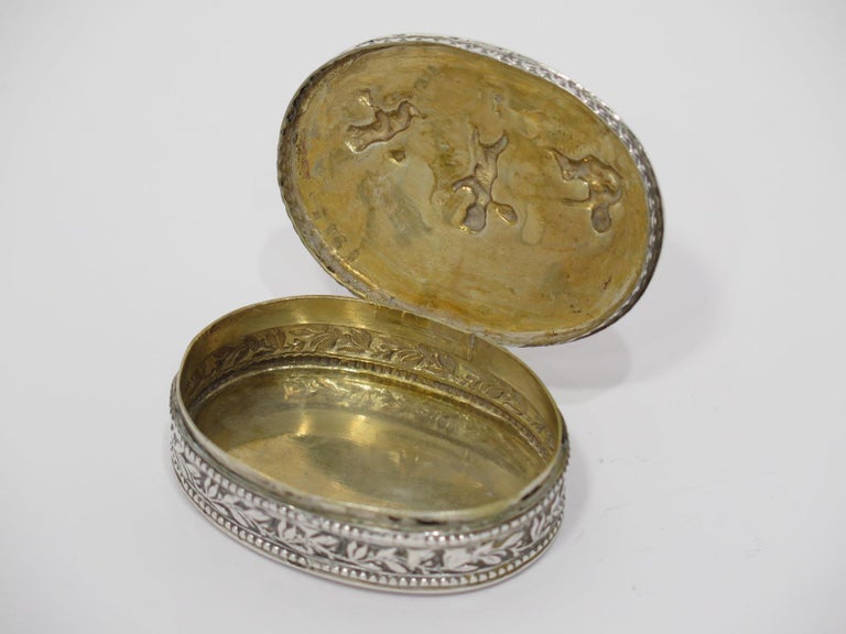 European Silver Gilt Interior Antique German Three Cupids Snuff Box For ...