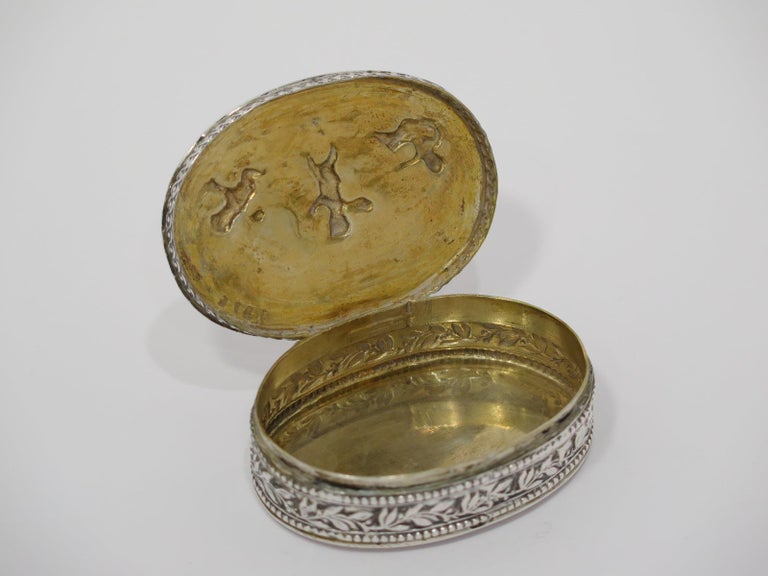European Silver Gilt Interior Antique German Three Cupids Snuff Box For ...