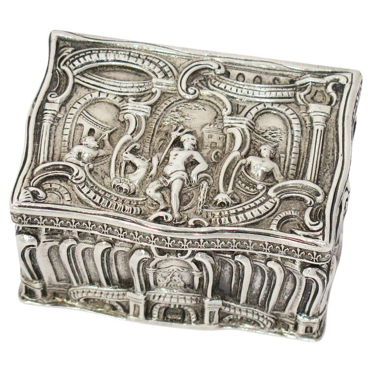 2 7/8" European Silver Gilt Inside Antique German Hanau c 1875 Neptune ...