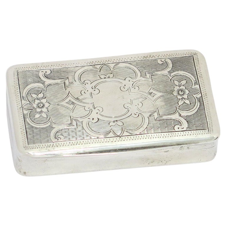 2 7/8 in - 950 Silver Antique French c. 1880 Rococo Style Snuff Box For ...