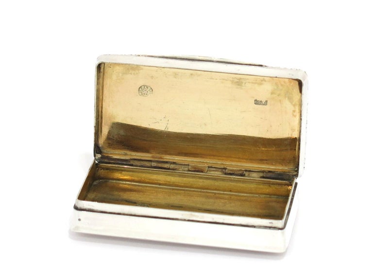 European Silver Gilt Interior Antique Austrian c. 1840 Snuff Box For ...