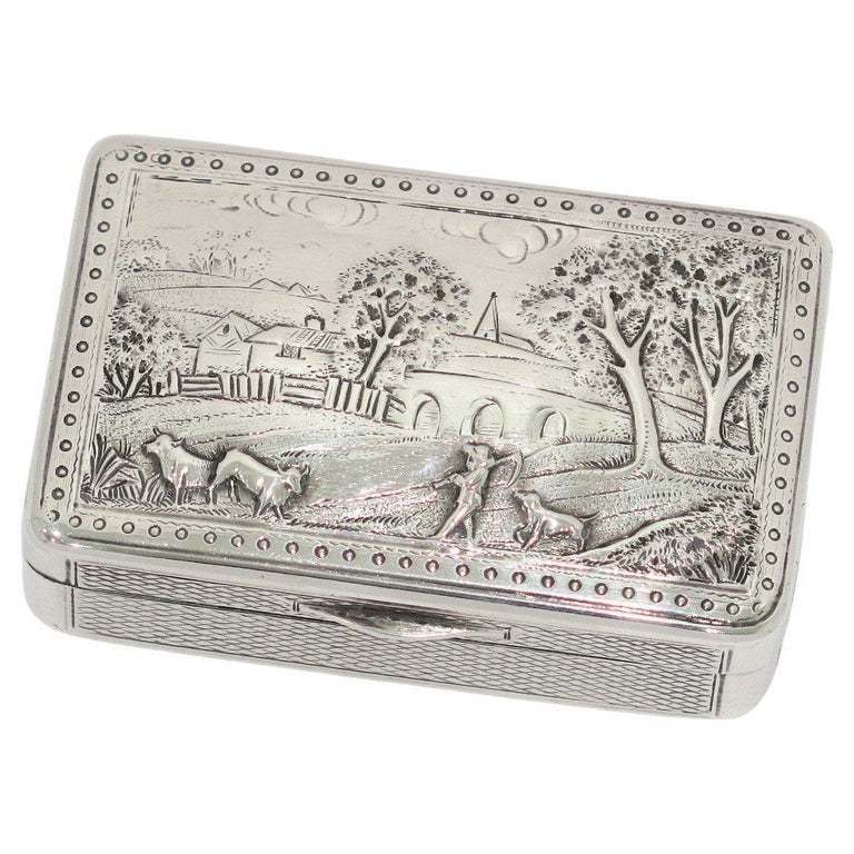 Sterling Silver Antique English Georgian TH London c. 1803 Snuff Box ...