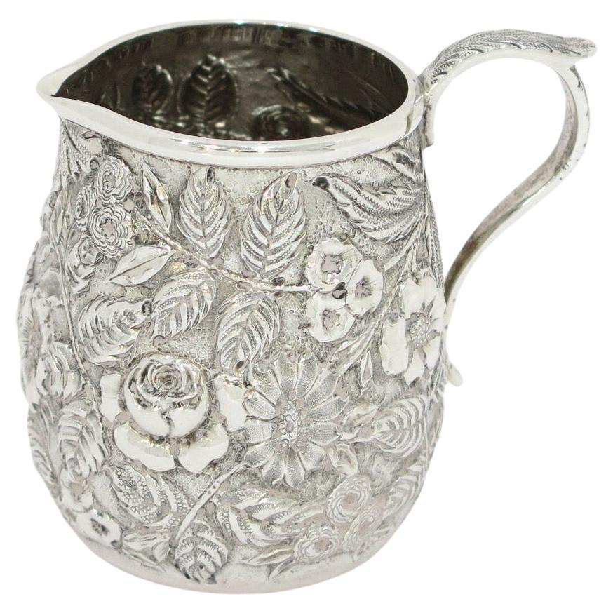 Sterling Silver S. Kirk and Son Antique Floral Repousse Small Creamer ...