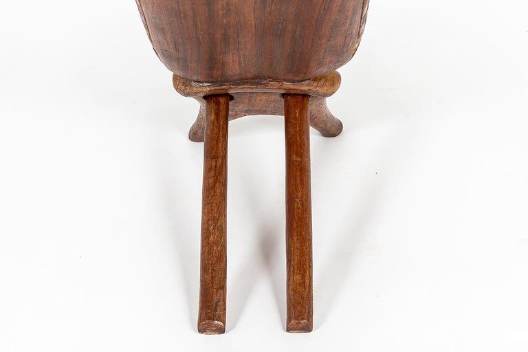 2 African Low Chairs Solid Wood, 1950 For Sale at 1stDibs