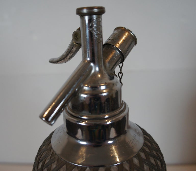 2 Antique Art Deco Sparklets Seltzer Bottles Mesh Wire Siphon Syphon ...