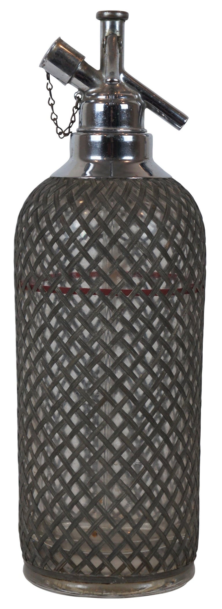 2 Antique Art Deco Sparklets Seltzer Bottles Mesh Wire Siphon Syphon ...