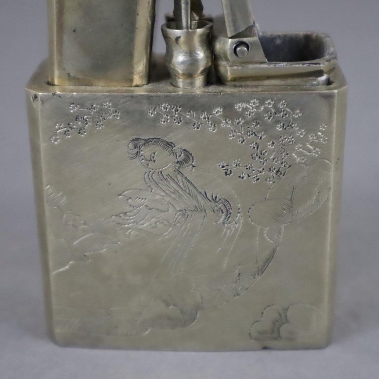 2 antique Chinese opiums pipes, silvercolored decorative items, China ...